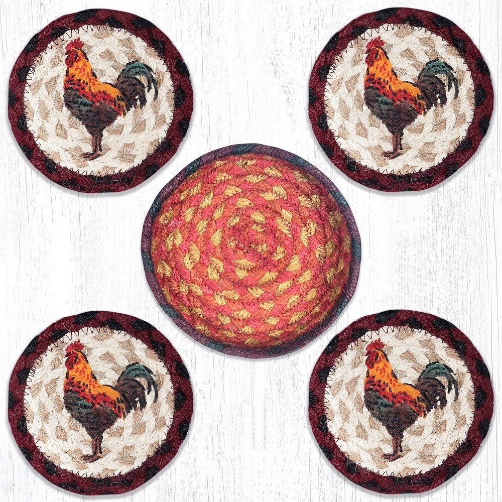 Coaster Set - Coloured Rooster | The Old Tin Shed